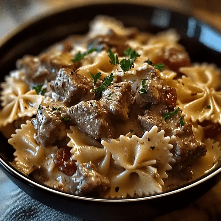 Beef and Bowtie Pasta